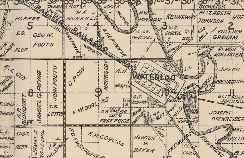 Douglas County Nebraska 1900 Old Wall Map Reprint With - Etsy