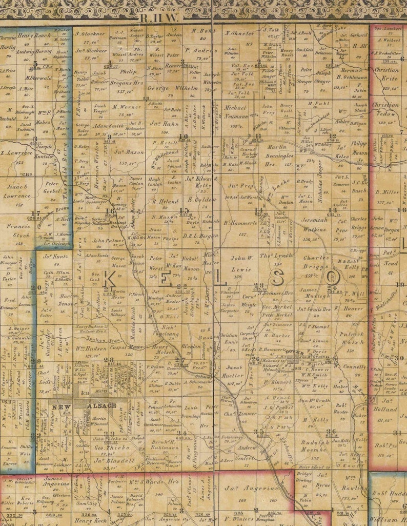 Dearborn County Indiana 1860 Old Wall Map Reprint With - Etsy