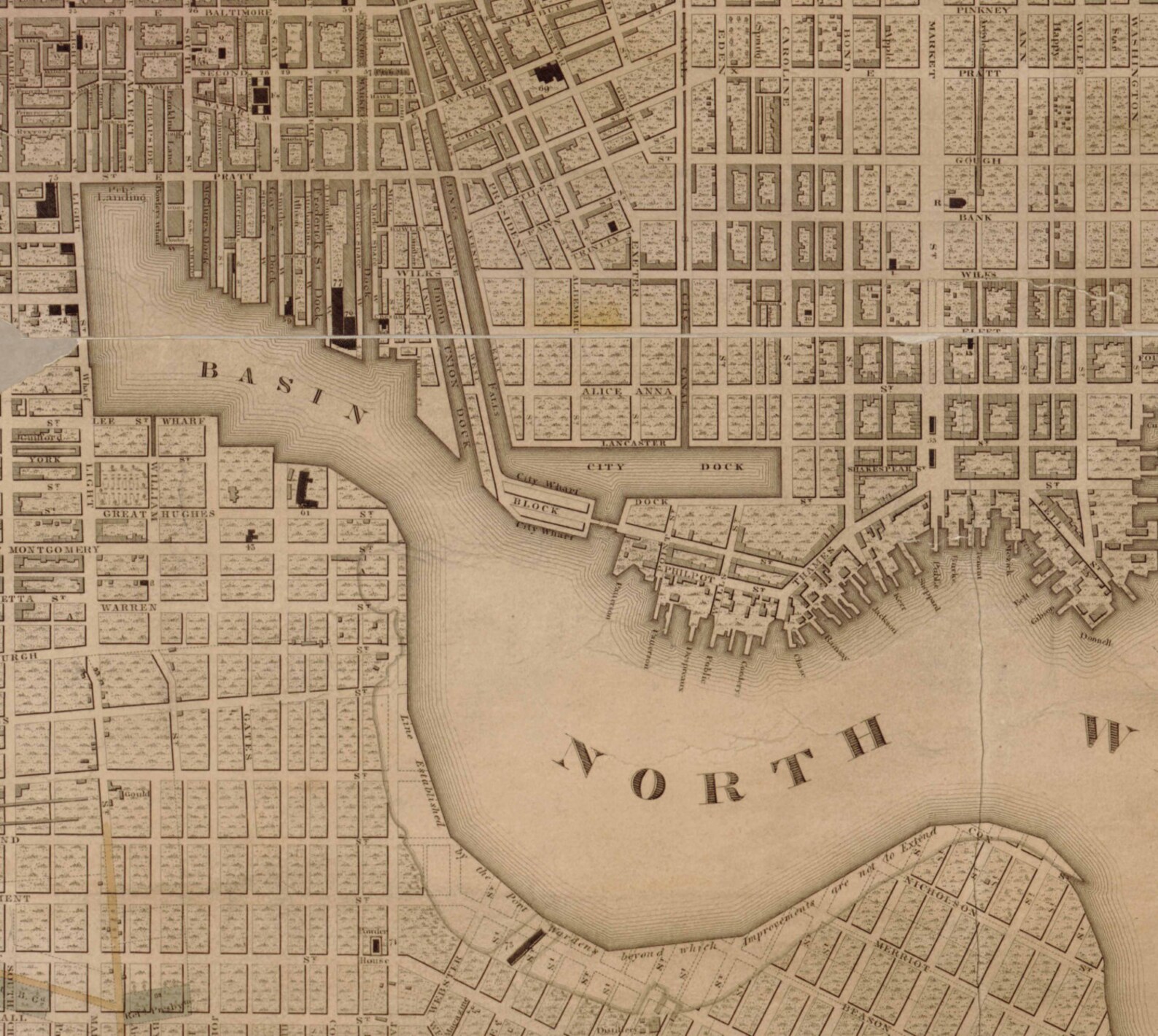 Baltimore 1822 map Poppleton Reprint | Etsy