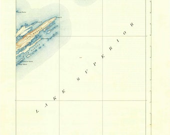 Antique Isle Royale Map - Etsy