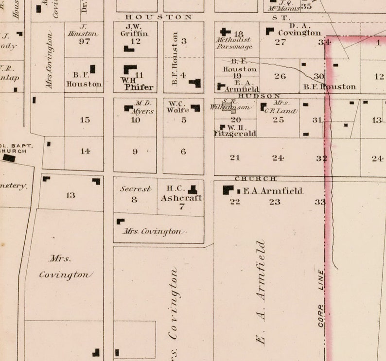 Monroe 1882 North Carolina Old Map Reprint NC Cities - Etsy