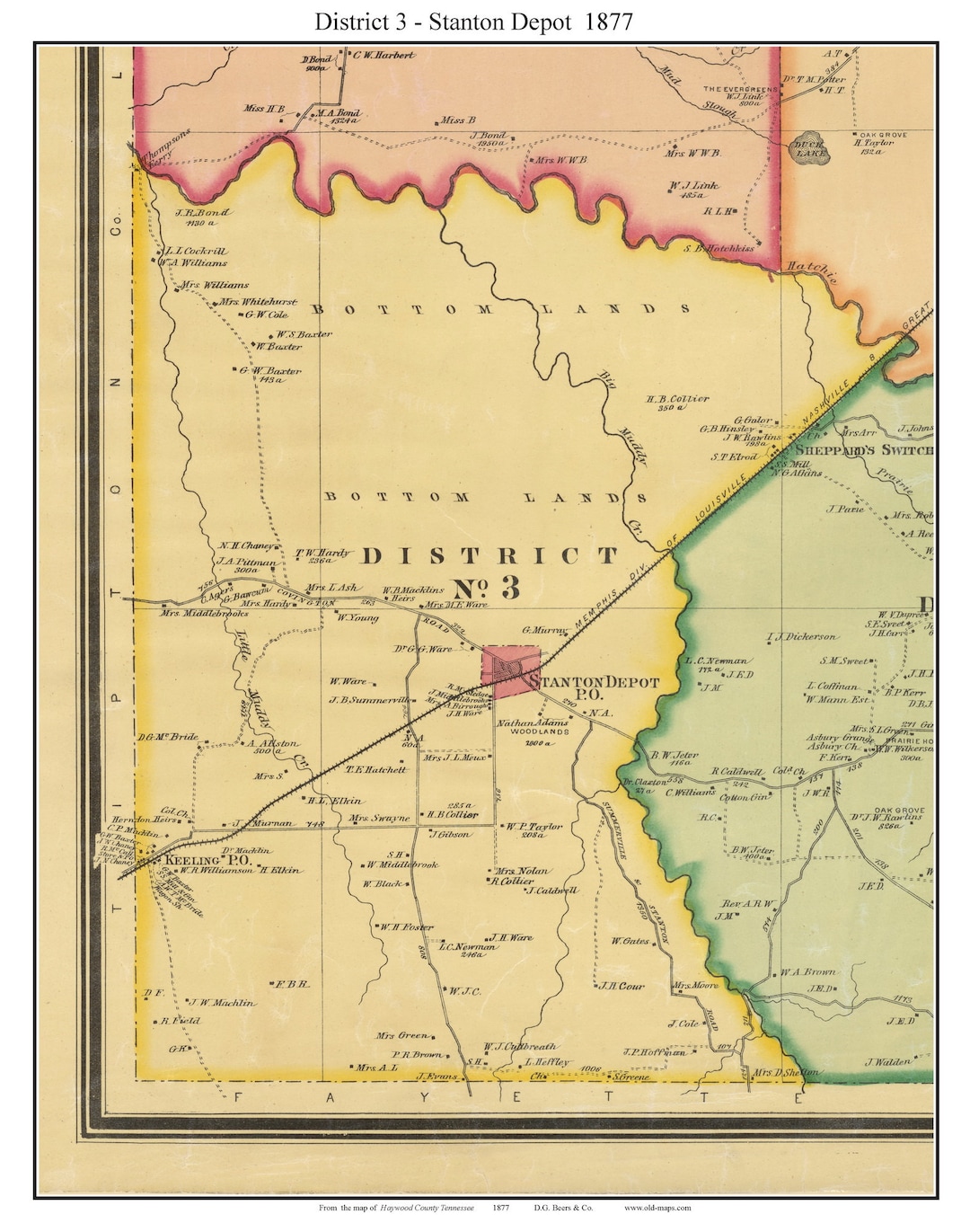 District 3 Stanton Keeling 1877 Old Town Map With Homeowner Names ...
