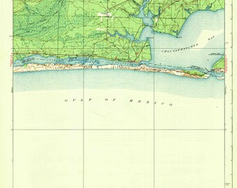 1938 Topo Map of Mary Esther Quadrangle Fort Walton Beach - Etsy