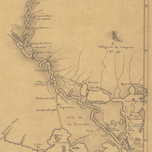 Mississippi River 1702 a Detailed French Colonial Map River Only - USA ...
