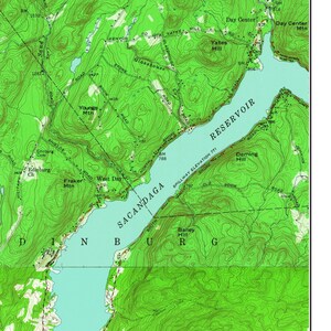 Great Sacandaga Lake 1963 USGS Old Topo Map - Reprint - Custom ...