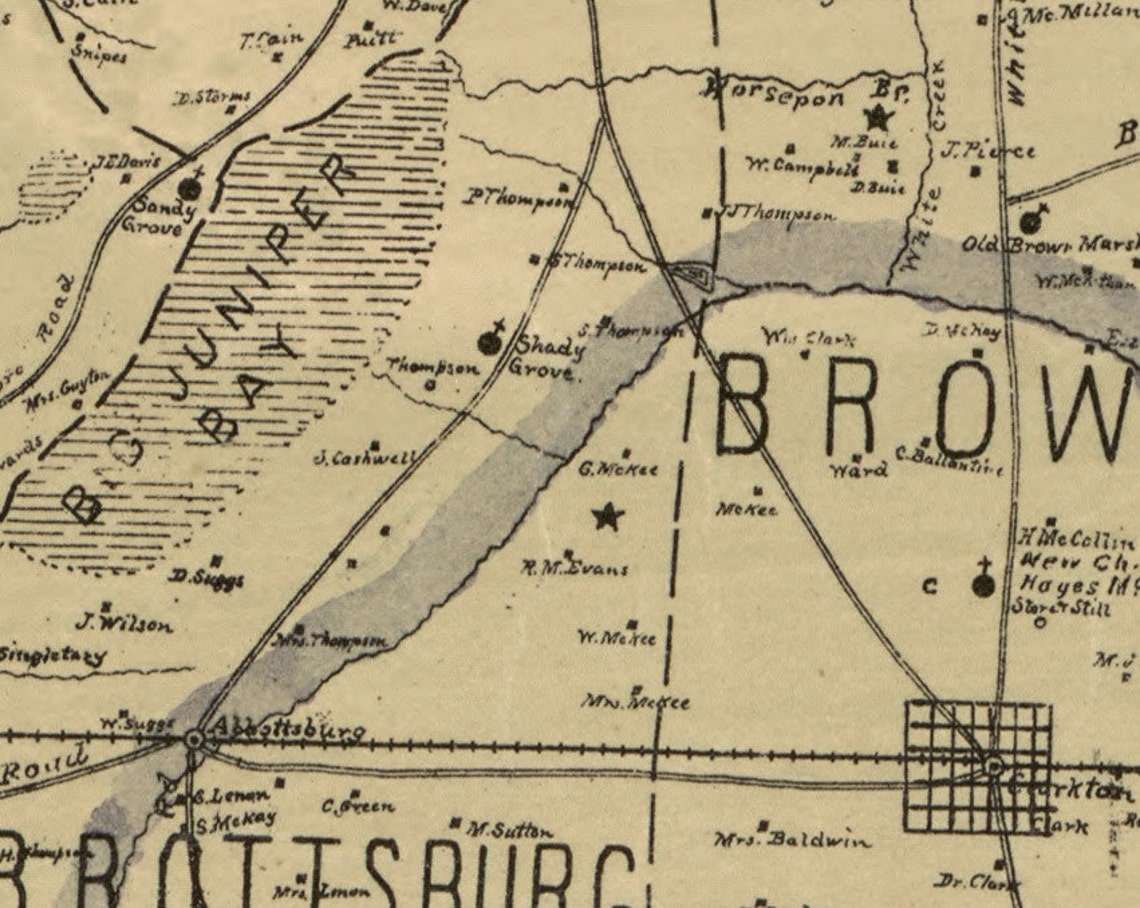 Bladen County North Carolina 1885 - Old Wall Map With Homeowner Names ...