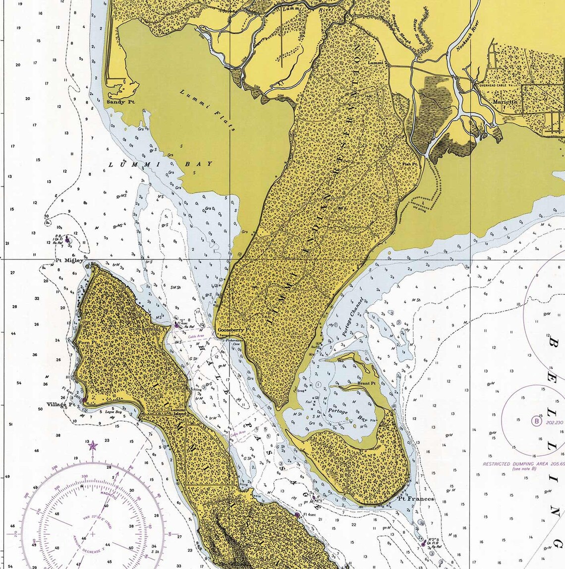 Bellingham Bay 1967 Nautical Map Washington Reprint PC - Etsy UK