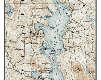Lake Sunapee Map - Etsy