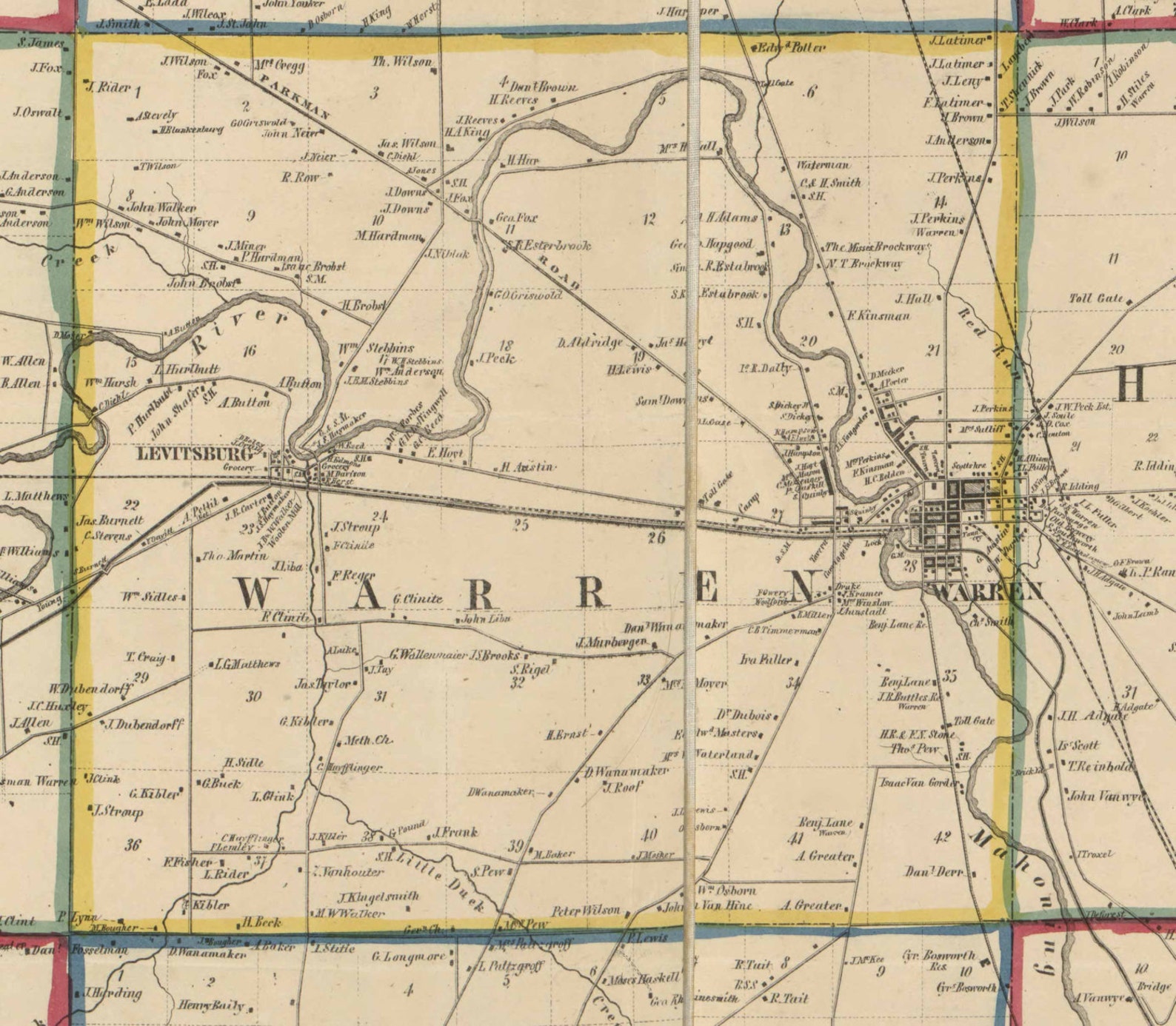 Trumbull County Ohio 1856 Old Wall Map Reprint With | Etsy
