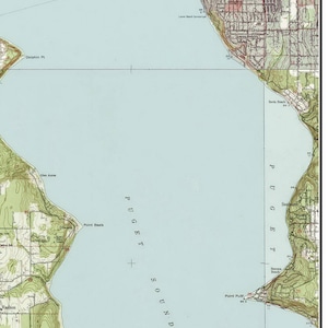 Vashon Island - Ca. 1949 - USGS Old Topographic Map Custom Composite ...