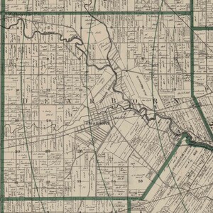 Wayne County Michigan 1894 - Old Wall Map Reprint With Homeowner Names ...