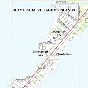 Plantation Key & Windley Key, Florida 2018 Old Topo Map - A Composite ...