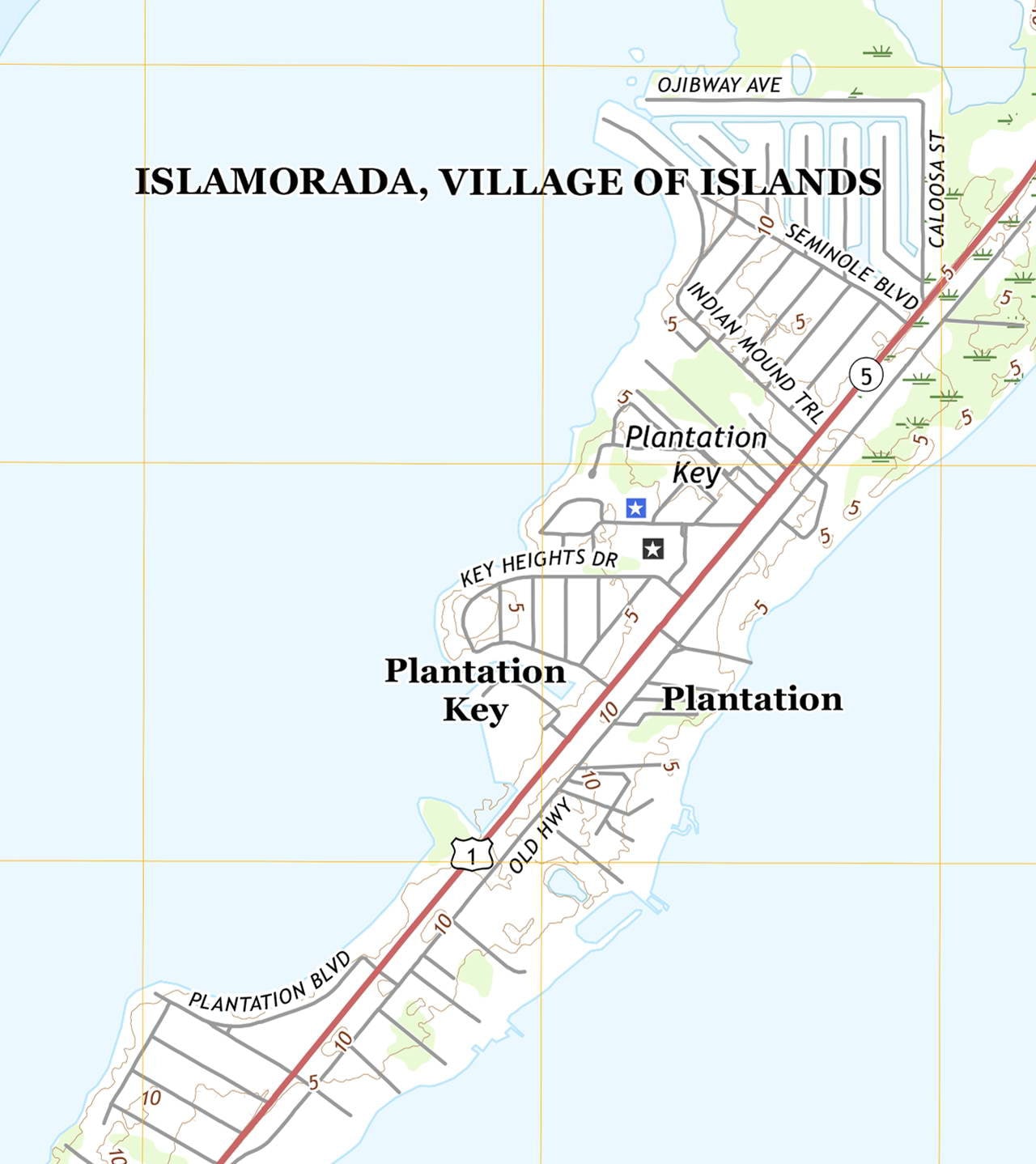 Plantation Key & Windley Key Florida 2018 Old Topo Map Un | Etsy