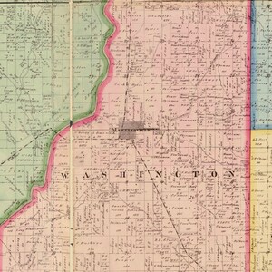 Morgan County Indiana 1875 - Old Wall Map Reprint With Homeowner Names ...