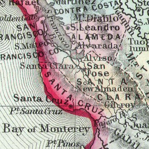 California 1860 Map Mitchell Old "county Map" Reprint State - Etsy