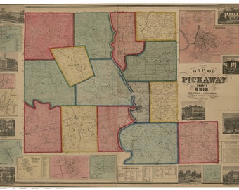 Miami County Ohio 1858 Old Wall Map Reprint With Homeowner | Etsy