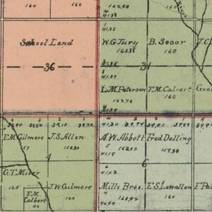Cleveland County Oklahoma 1900 - Old Wall Map With Landowner Names ...