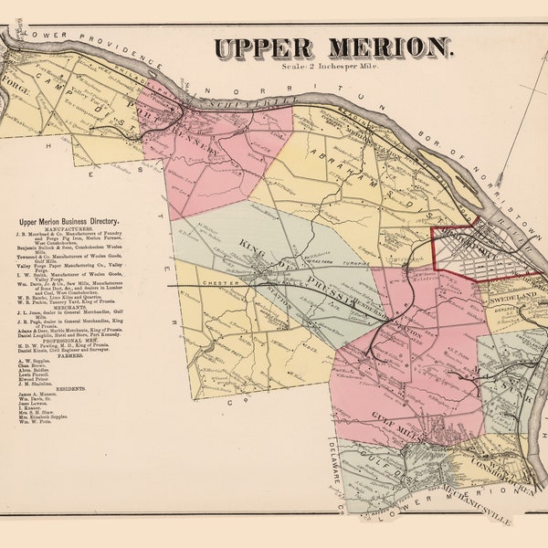 Old Map of Bridgeport Pa - Etsy
