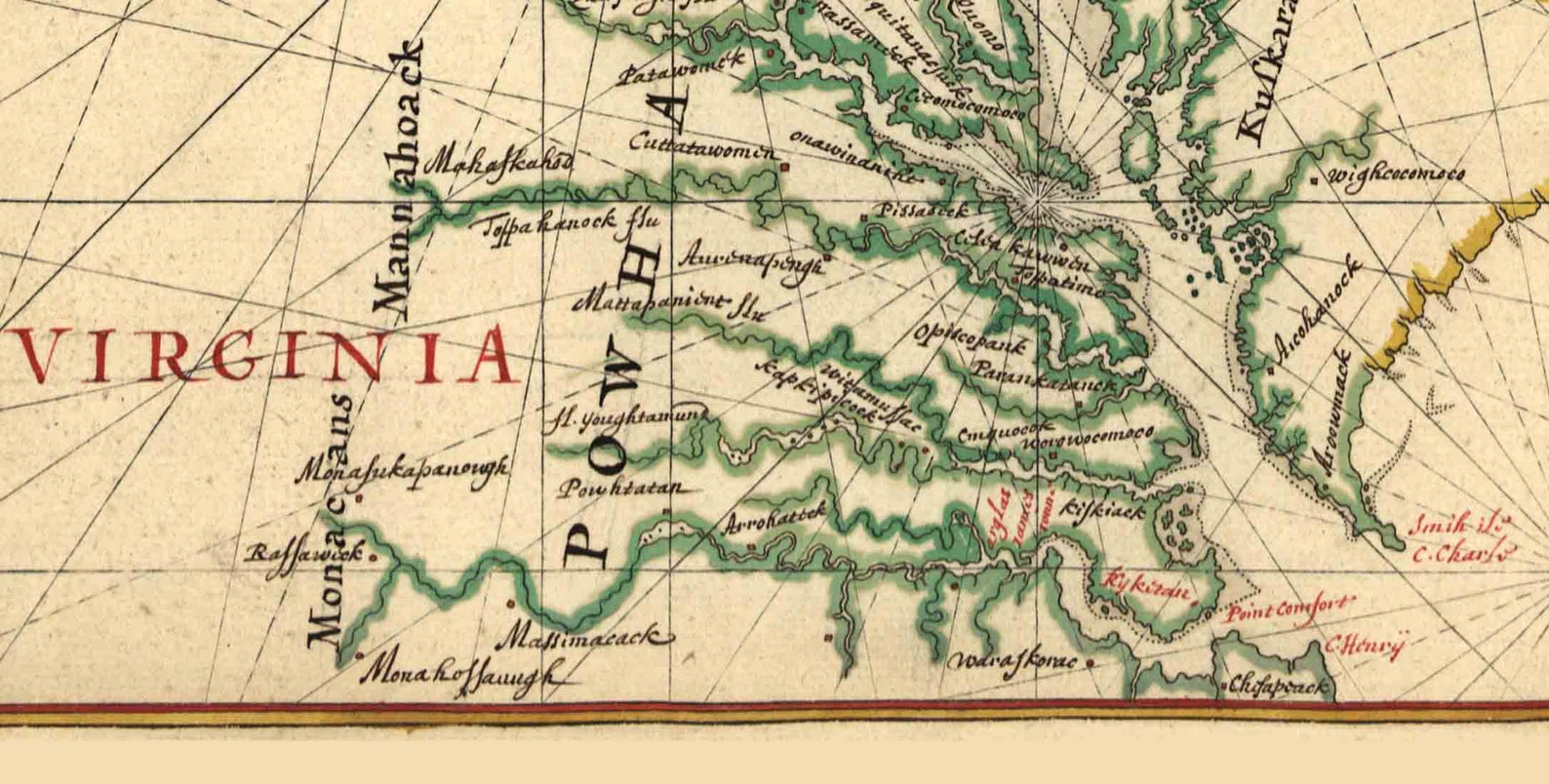 New England to Virginia 1639 Map by Vinckeboons Reprint | Etsy