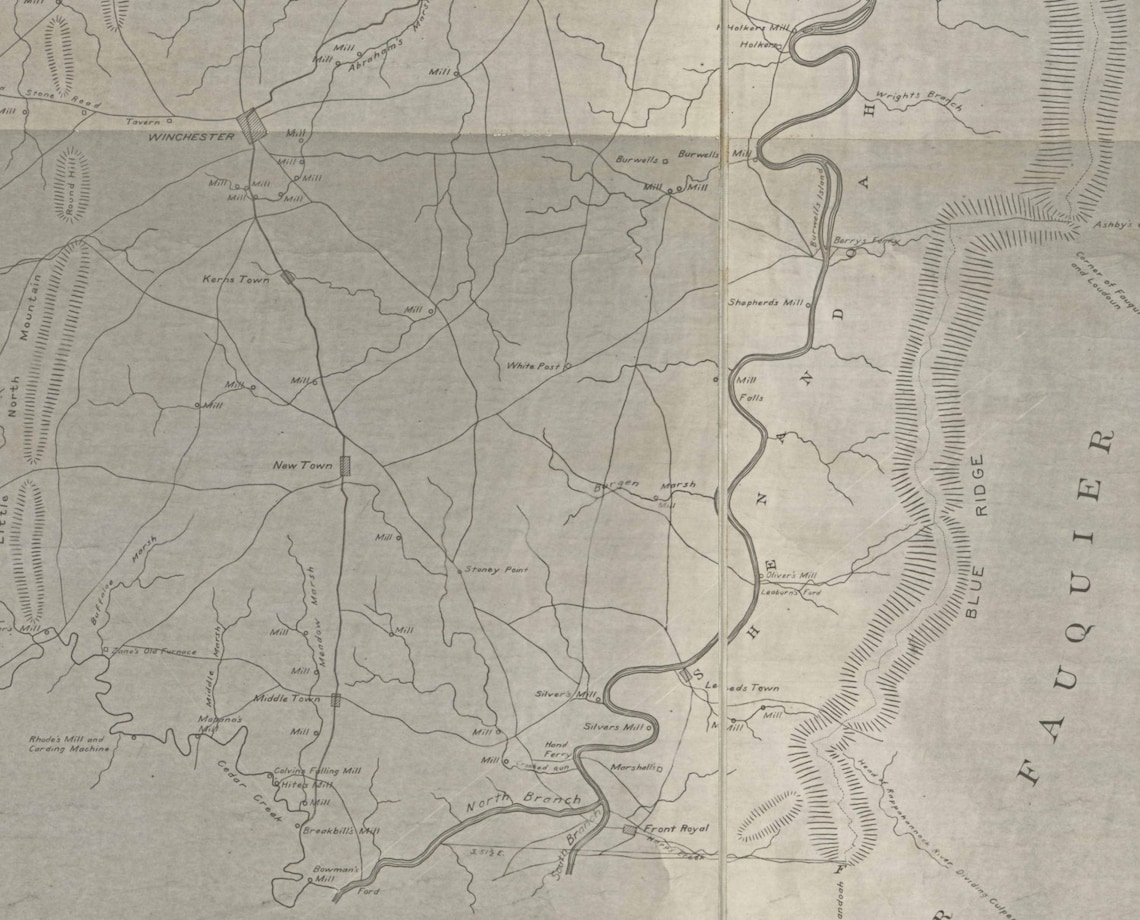 Frederick County Virginia 1820 Survey Map Mill Owners - Etsy