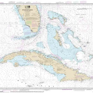 Straits of Florida and Approaches - 2014 Nautical Map - Florida Keys ...