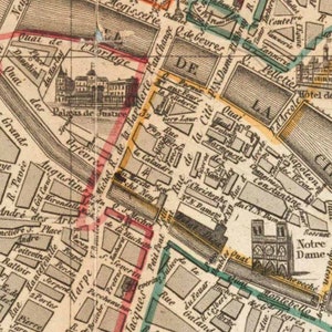 Old Map of Paris 1845 France Tourist Guide Street Index - Etsy