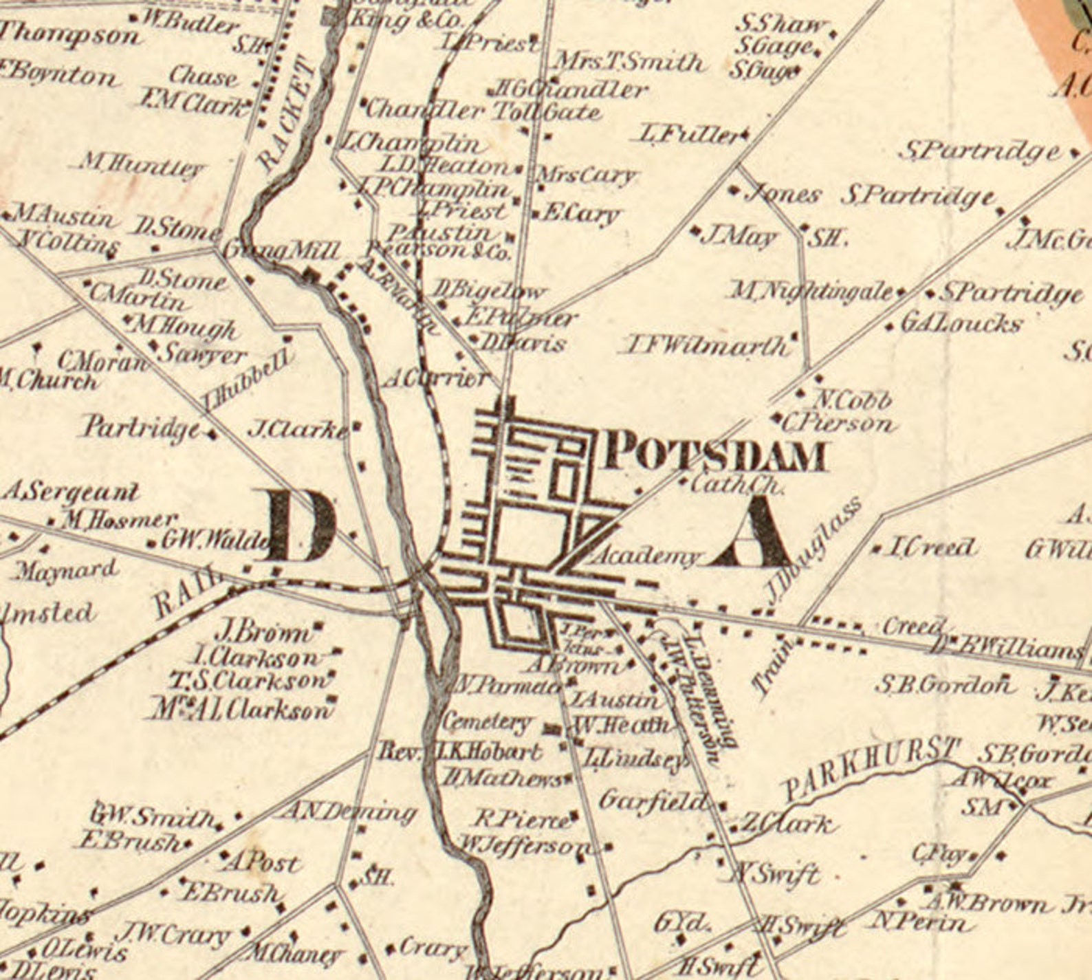 St. Lawrence County New York 1858 Old Wall Map Reprint With - Etsy