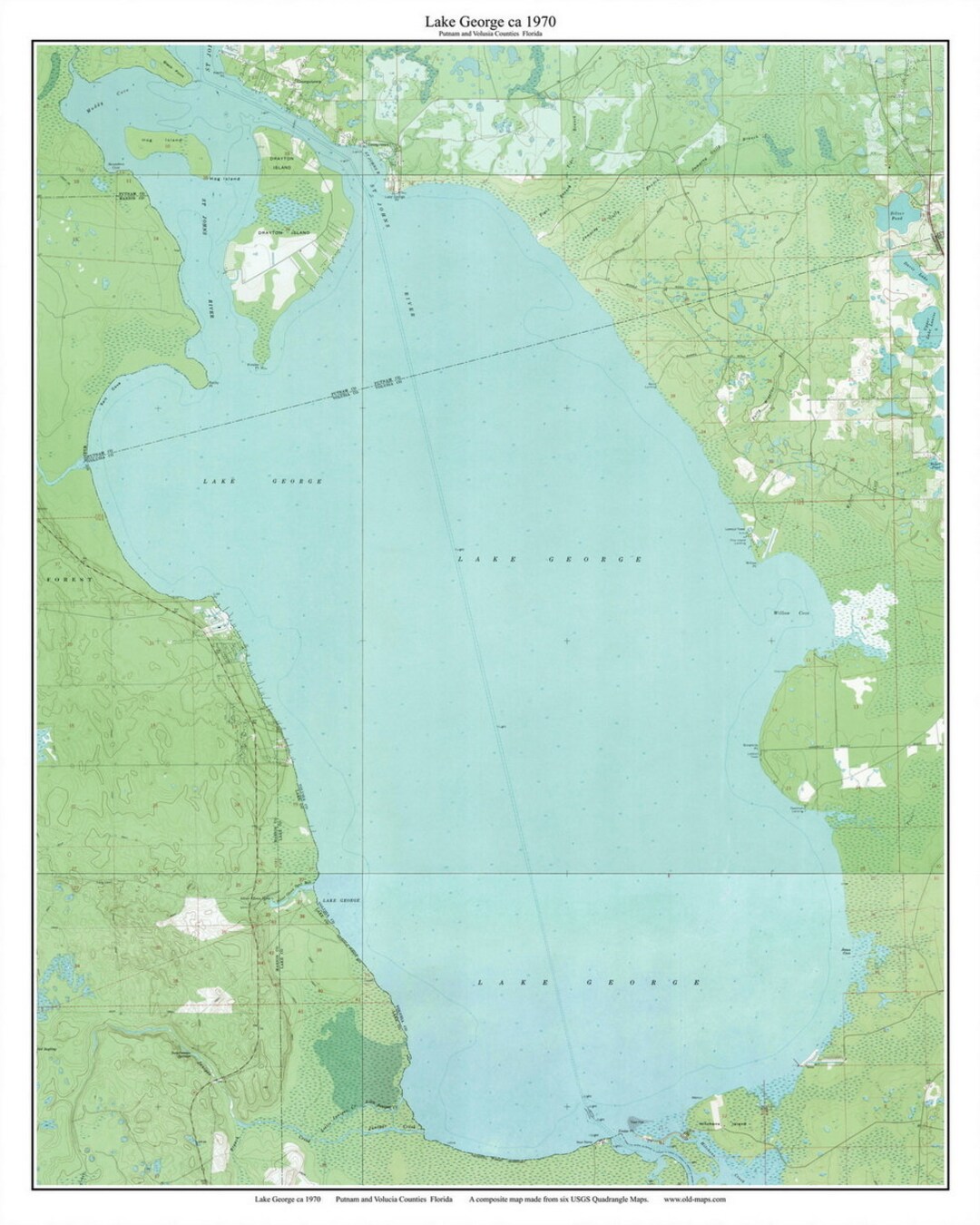 Lake George 1970 - Putnam and Volusia County - Old Topographic Map USGS ...