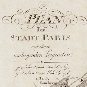Old Map of Paris and Environs 1805 France -- Detailed Roads and Suburbs ...