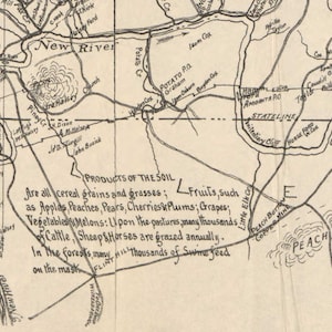 Grayson County Virginia 1897 Old Wall Map With Homeowner Names Reprint ...