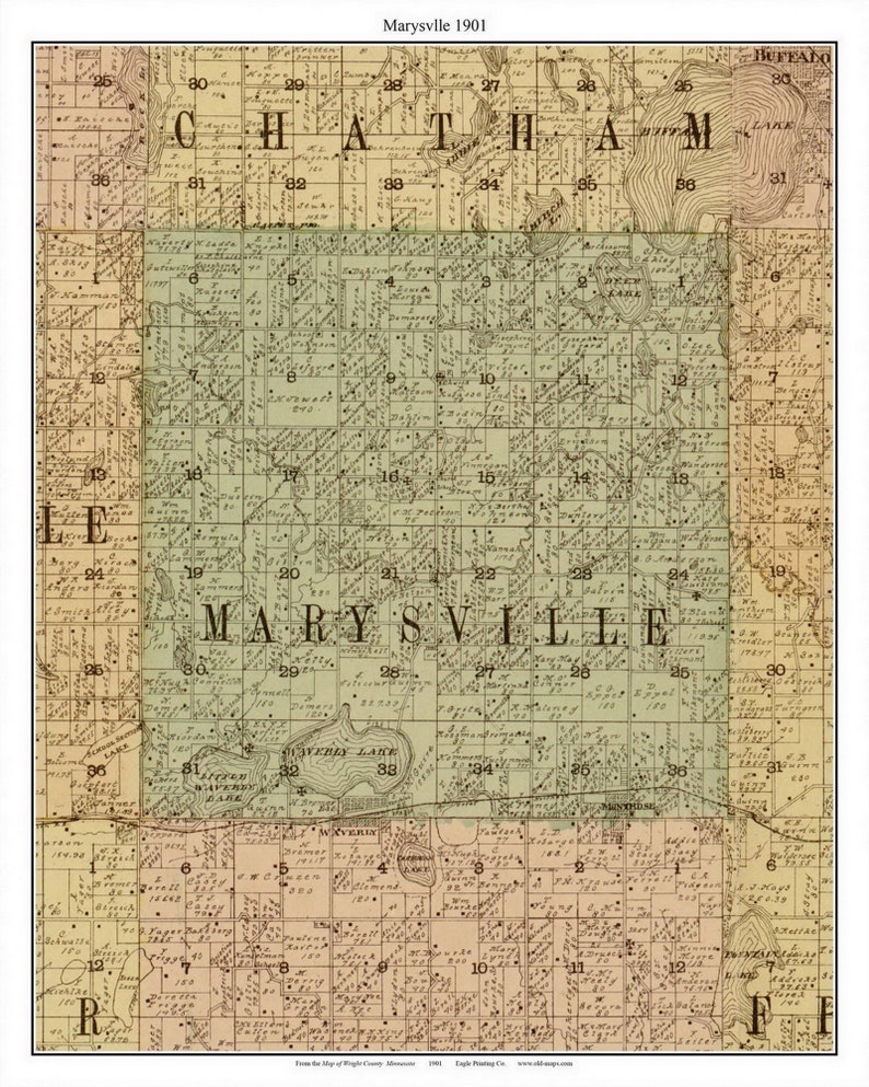Marysville 1901 Old Town Map With Homeowner Names - Etsy