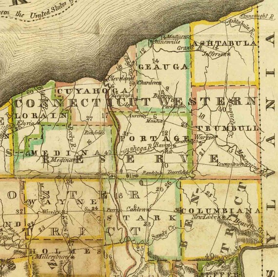 Mapa De Carreteras Oficial Del Estado De Ohio Ohio 1840 Mapa Del