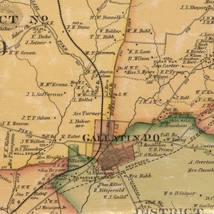 Sumner County Tennessee 1878 - Old Wall Map Reprint With Homeowner ...