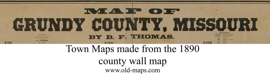 Trenton 1890 Old Town Map With Homeowner Names Missouri Grundy County ...