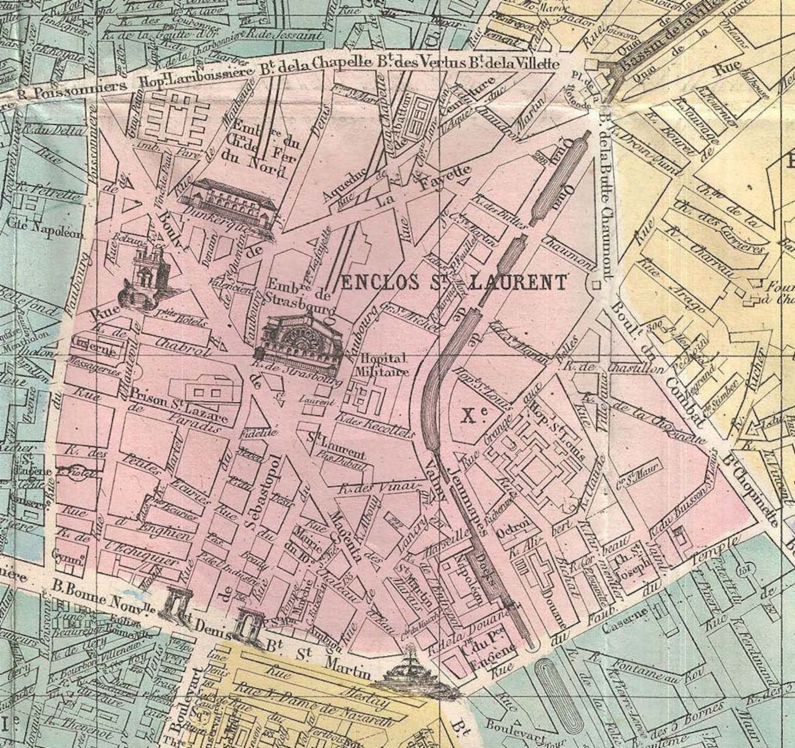 Old Map of Paris 1864 France 20 Arrondissements and 80 | Etsy