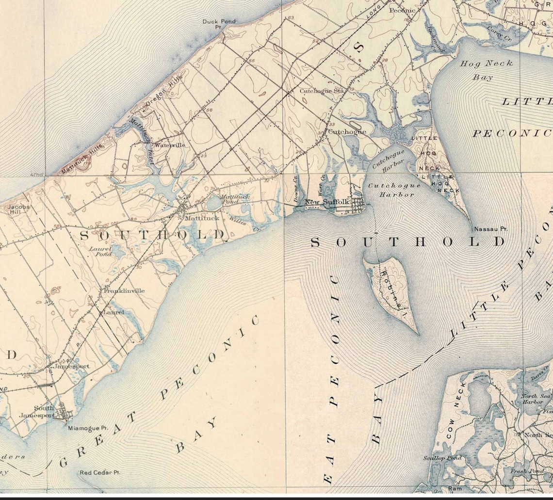 Southold & Shelter Island 1904 Long Island New York Old - Etsy