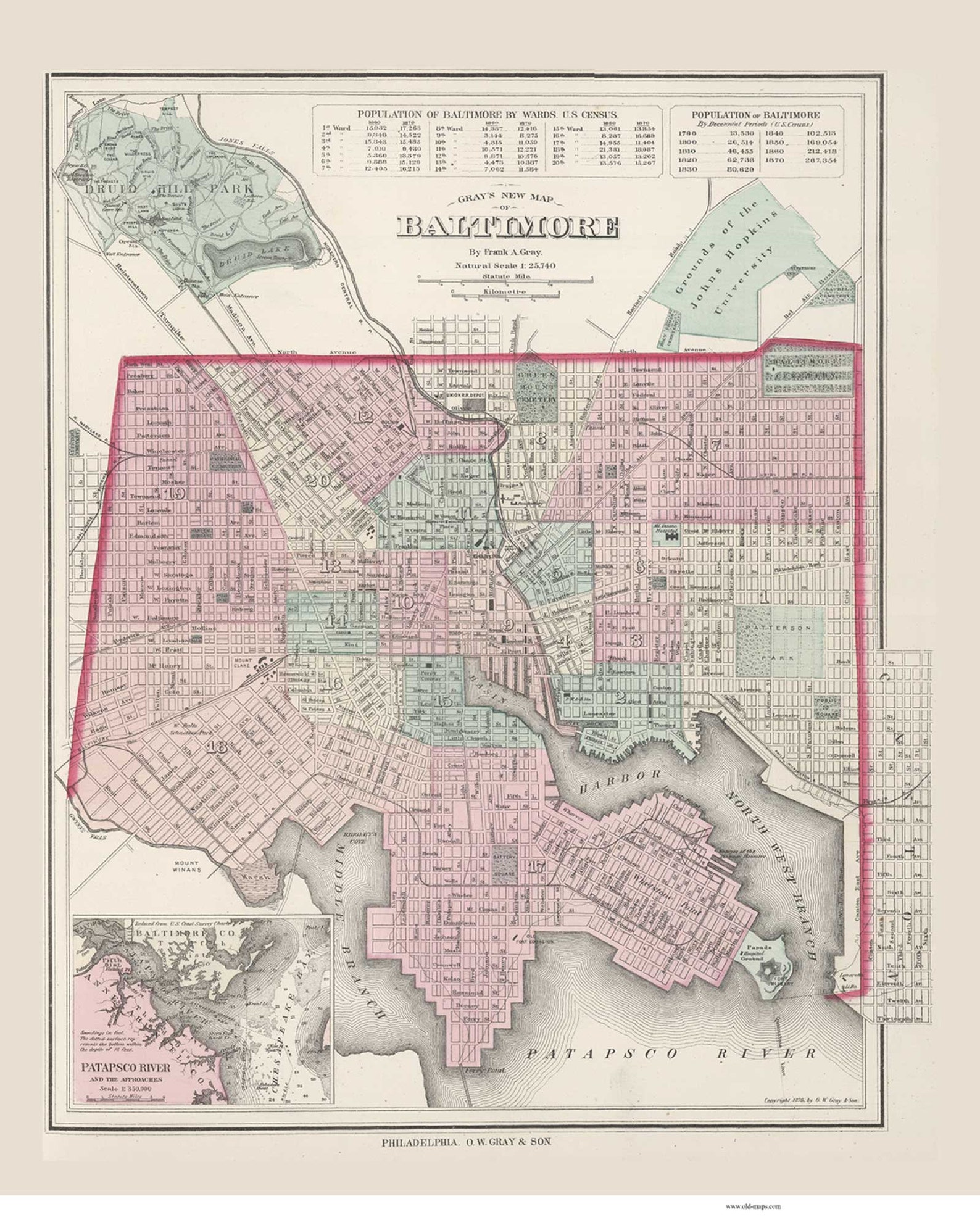 Baltimore 1878 Old Map O.W. Gray Cities Map USA Atlas - Etsy