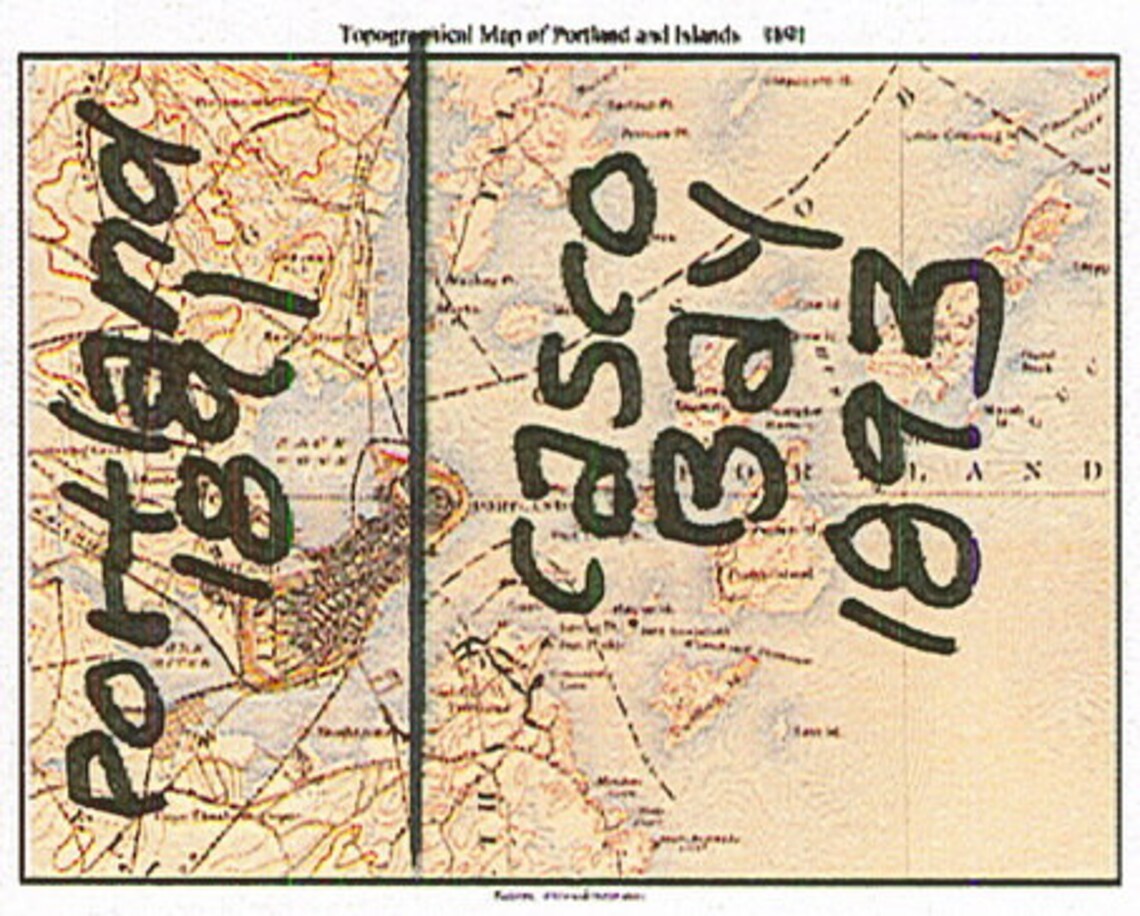 Portland and Islands 1891 Old Topographic Map USGS - Custom Composite ...