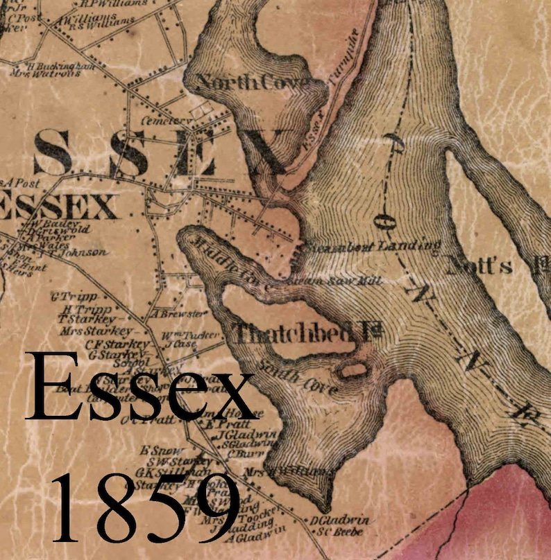 Middlesex County Connecticut 1859 - Old Wall Map Reprint With Homeowner ...