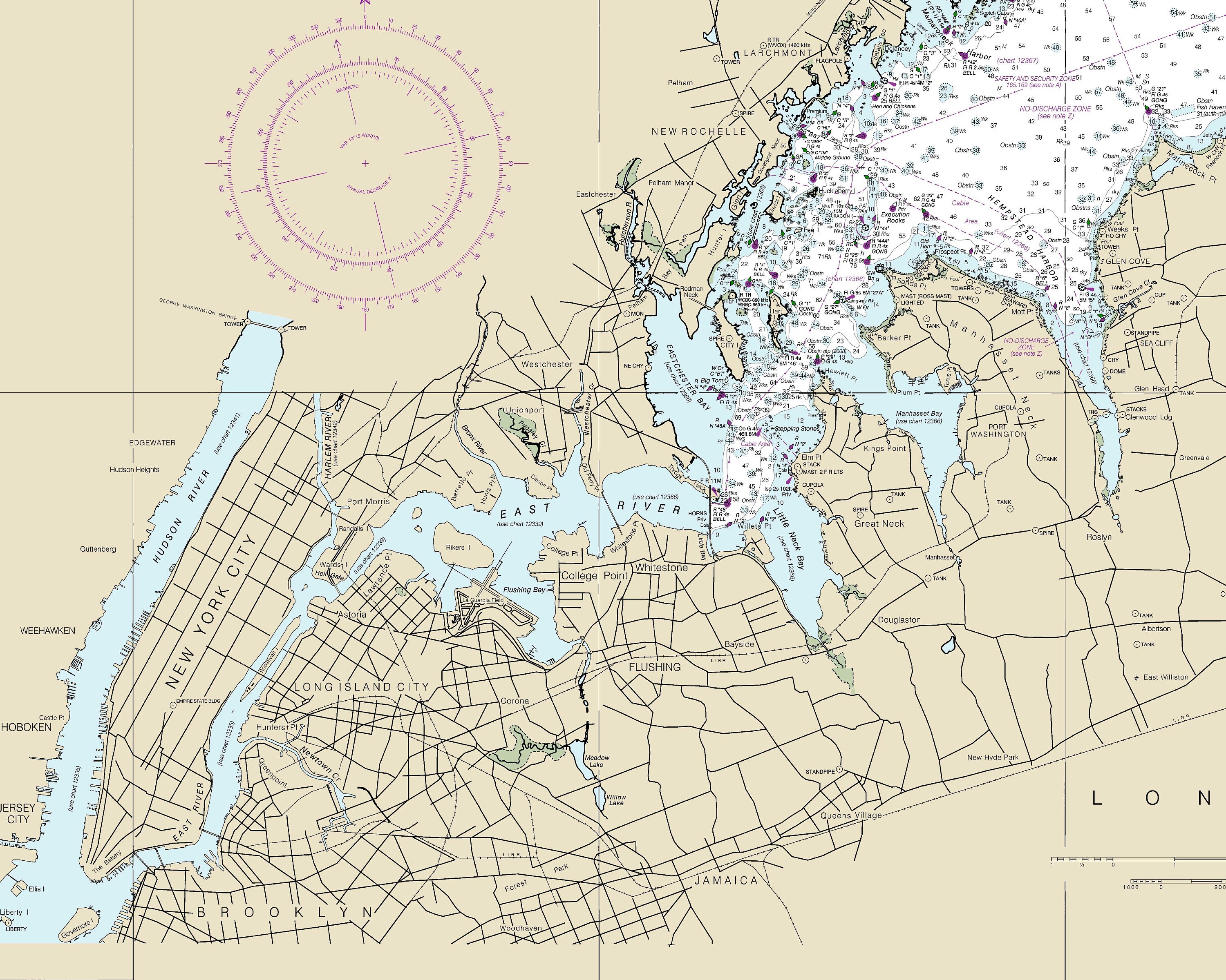 Long Island Sound Western Part 2014 Nautical Map | Etsy