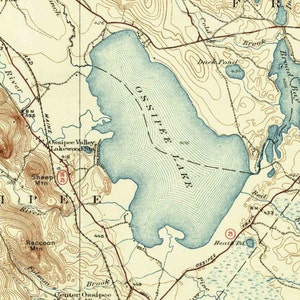 Ossipee Lake - 1928 Old Topographic Map by USGS Custom Composite ...