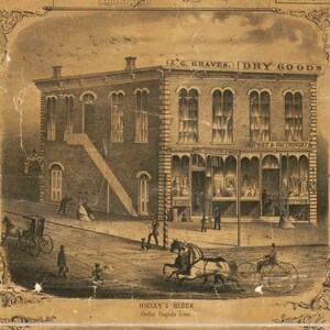 Linn County Iowa 1869 Old Wall Map With Landowner Names Farm Lines ...