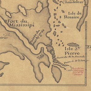 Mississippi River 1702 a Detailed French Colonial Map River Only - USA ...