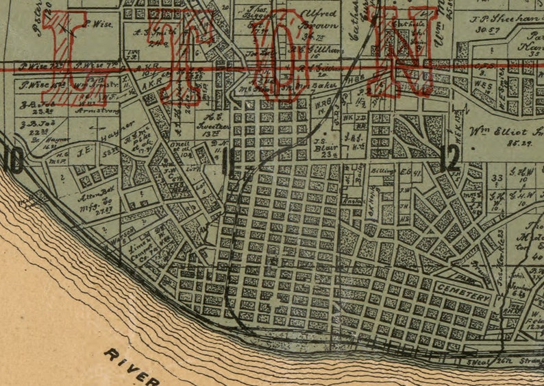 Madison County Illinois 1892 - Old Wall Map Reprint With Homeowner ...