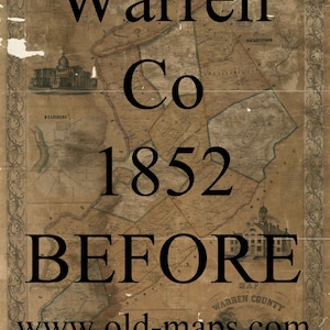 Warren County New Jersey 1852 Old Wall Map - Reprint With Homeowner ...