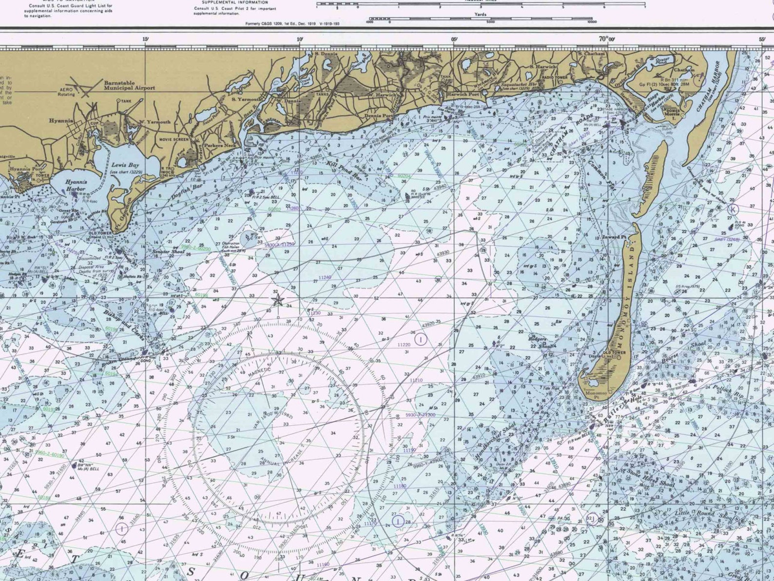 Nantucket Sound and Approaches 1984 Nautical Map Reprint - Etsy