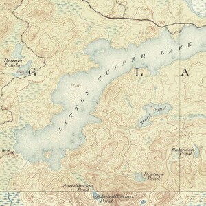 Tupper Lake 1907 USGS Old Topographic Map Little Tupper Lake- Reprint ...