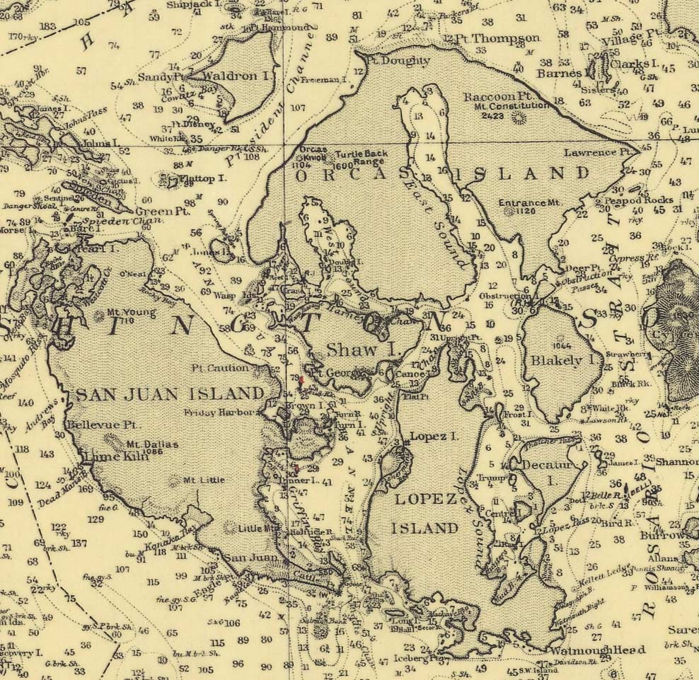 Grays Harbor to Olympia 1888 Nautical Map PC Big Area 1890s - Etsy