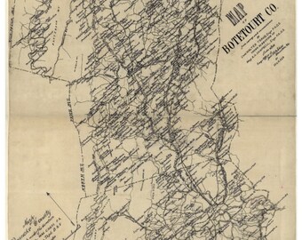 Roanoke County Virginia 1865 Old Wall Map With Homeowner