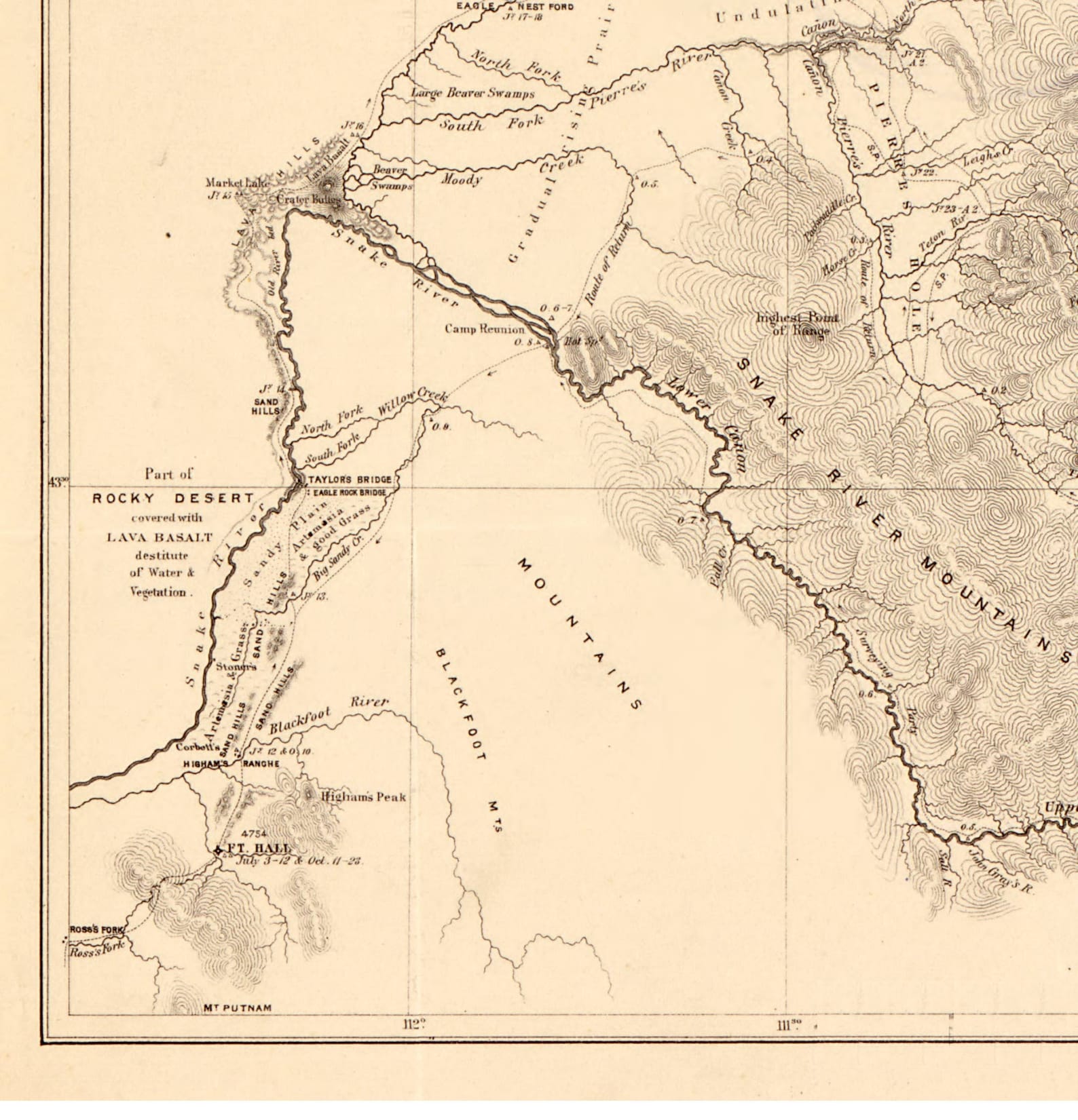 Sources of the Snake River Ca 1870 - Geological Survey Old Map Reprint ...